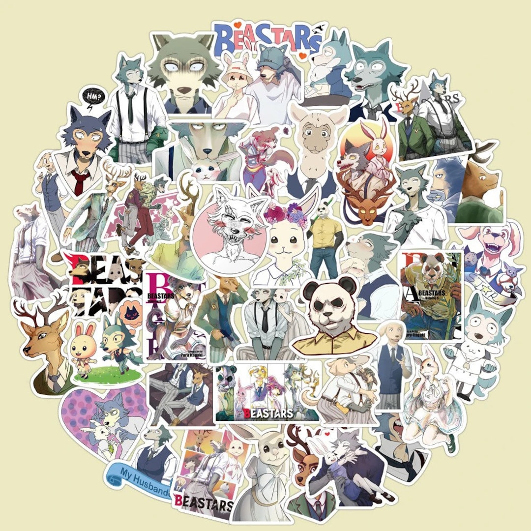 50 Pcs BEASTARS Anime Sticker Set Handmade Cartoon PVC Waterproof ...