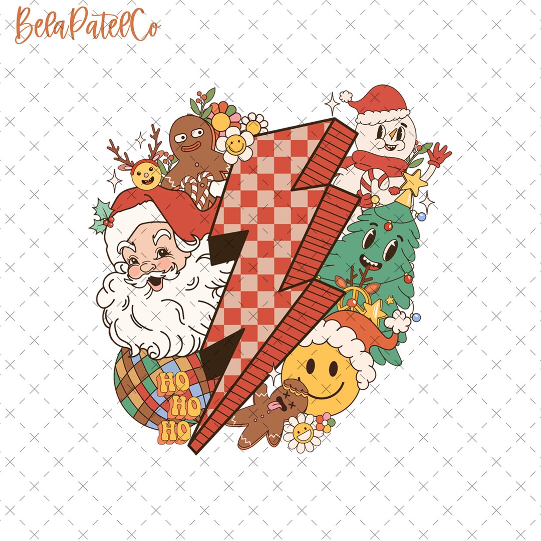 Groovy Christmas Png Retro Christmas Png Groovy Santa Claus - Etsy