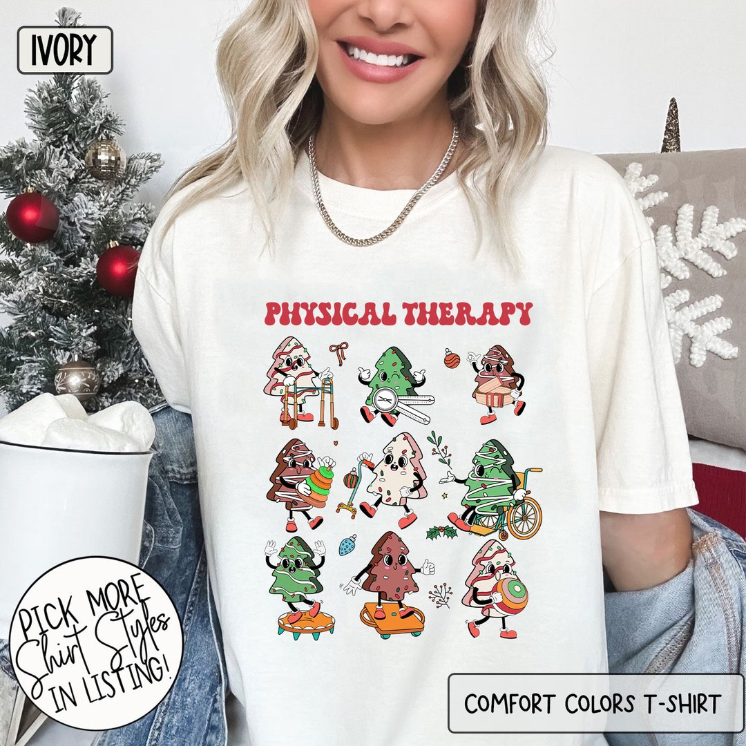 Comfort Colors Physical Therapy Christmas T-shirt, PT Christmas Tree ...