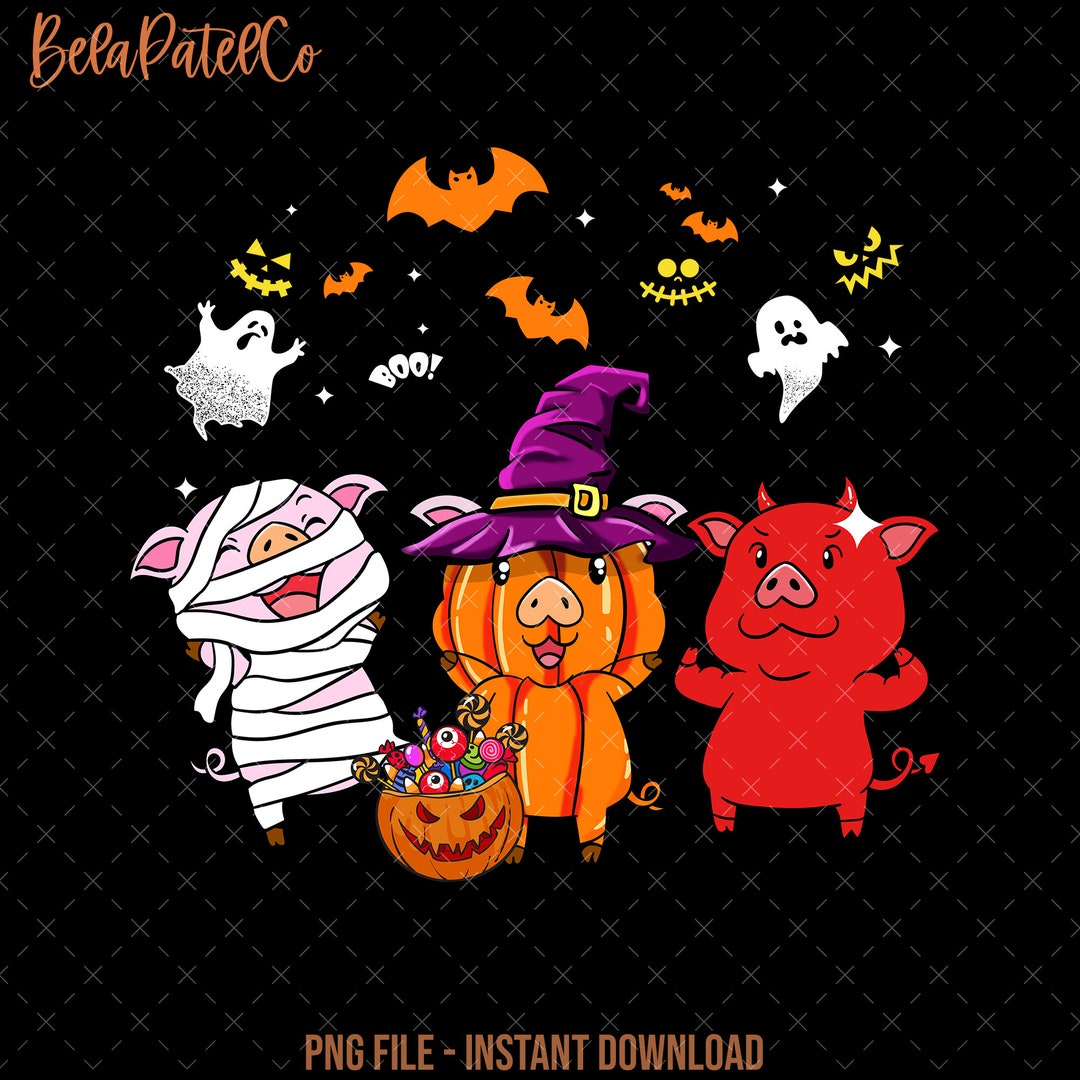 Cute Pig Lovers Halloween Png Farm Animal Halloween Png Fall - Etsy
