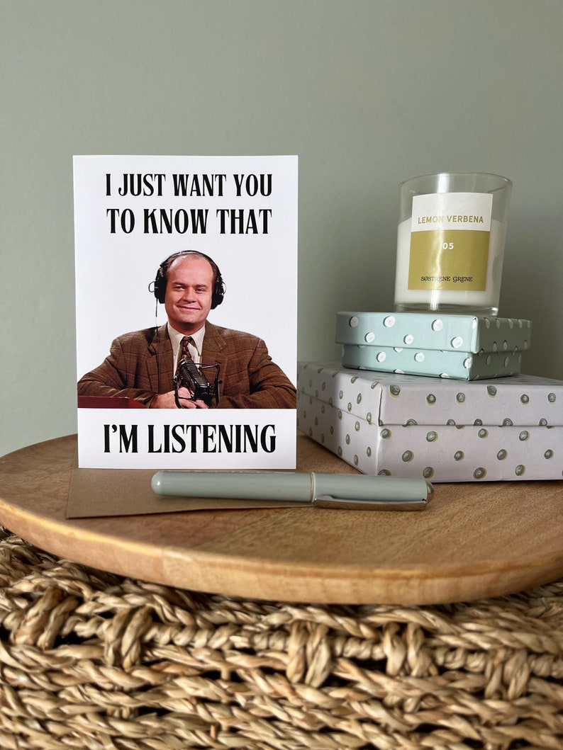 Frasier Greeting Card - "i’m Listening" - Folded Card With Envelope for ...