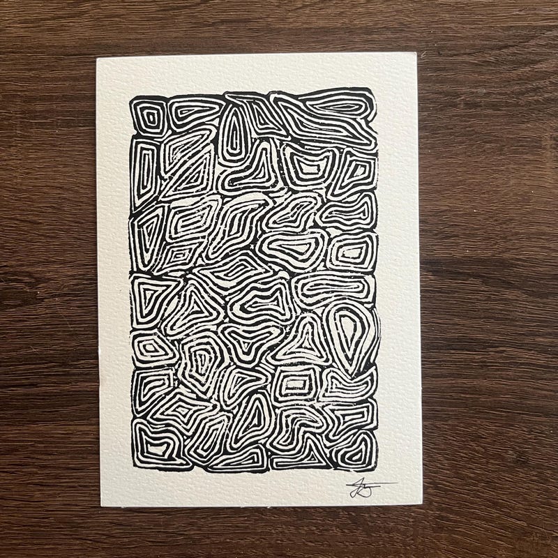 Abstract Lino Cut - Etsy
