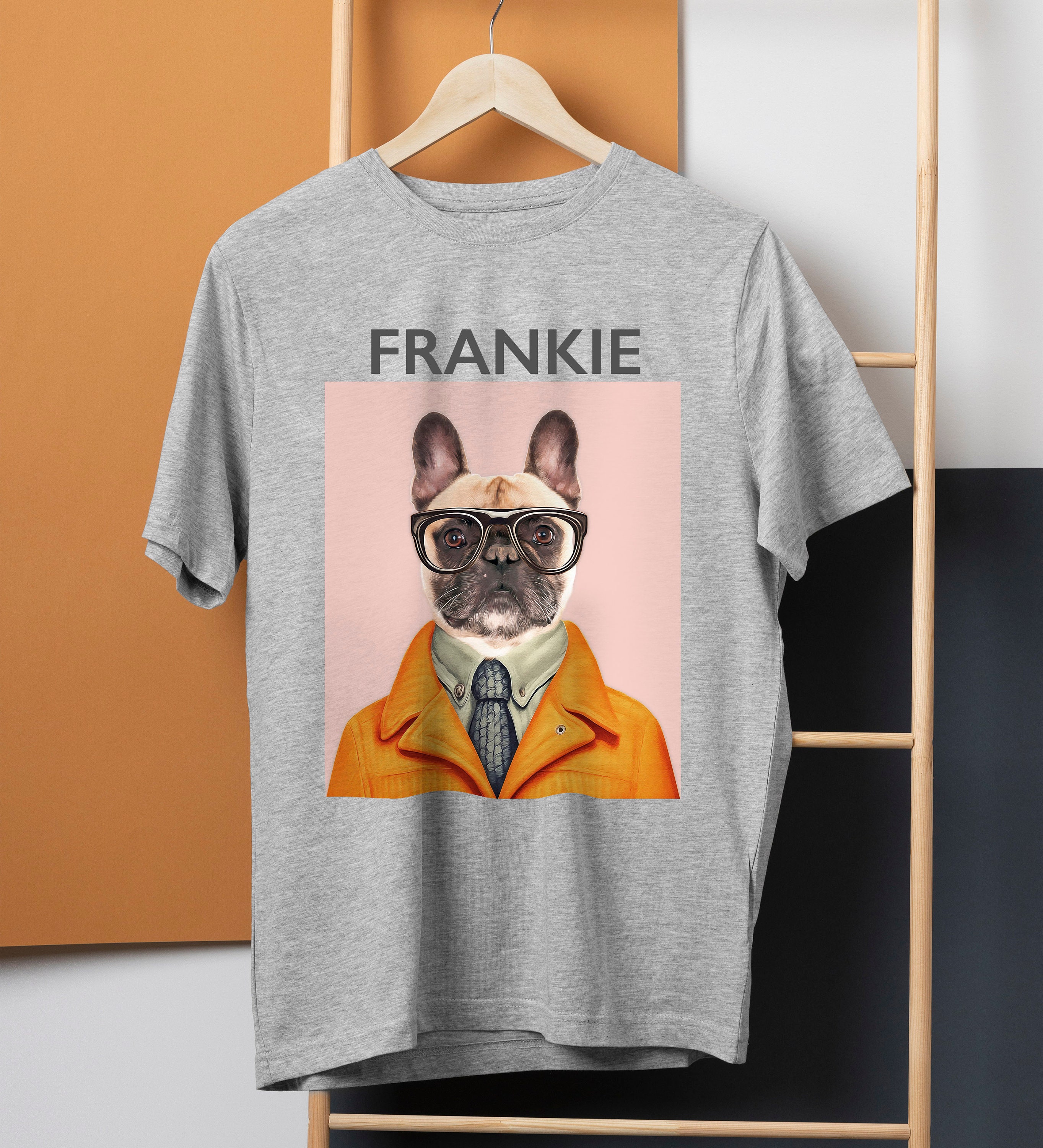 Personalised Gift Custom Pet Portrait T-shirt Custom Dog Print Crewneck ...