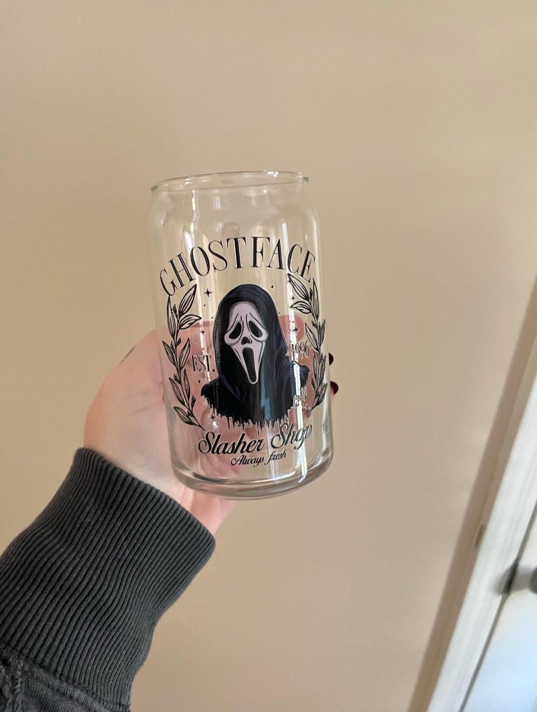 Scream, Ghostface Glass, Halloween Coffee Cup, Spooky Halloween Can ...