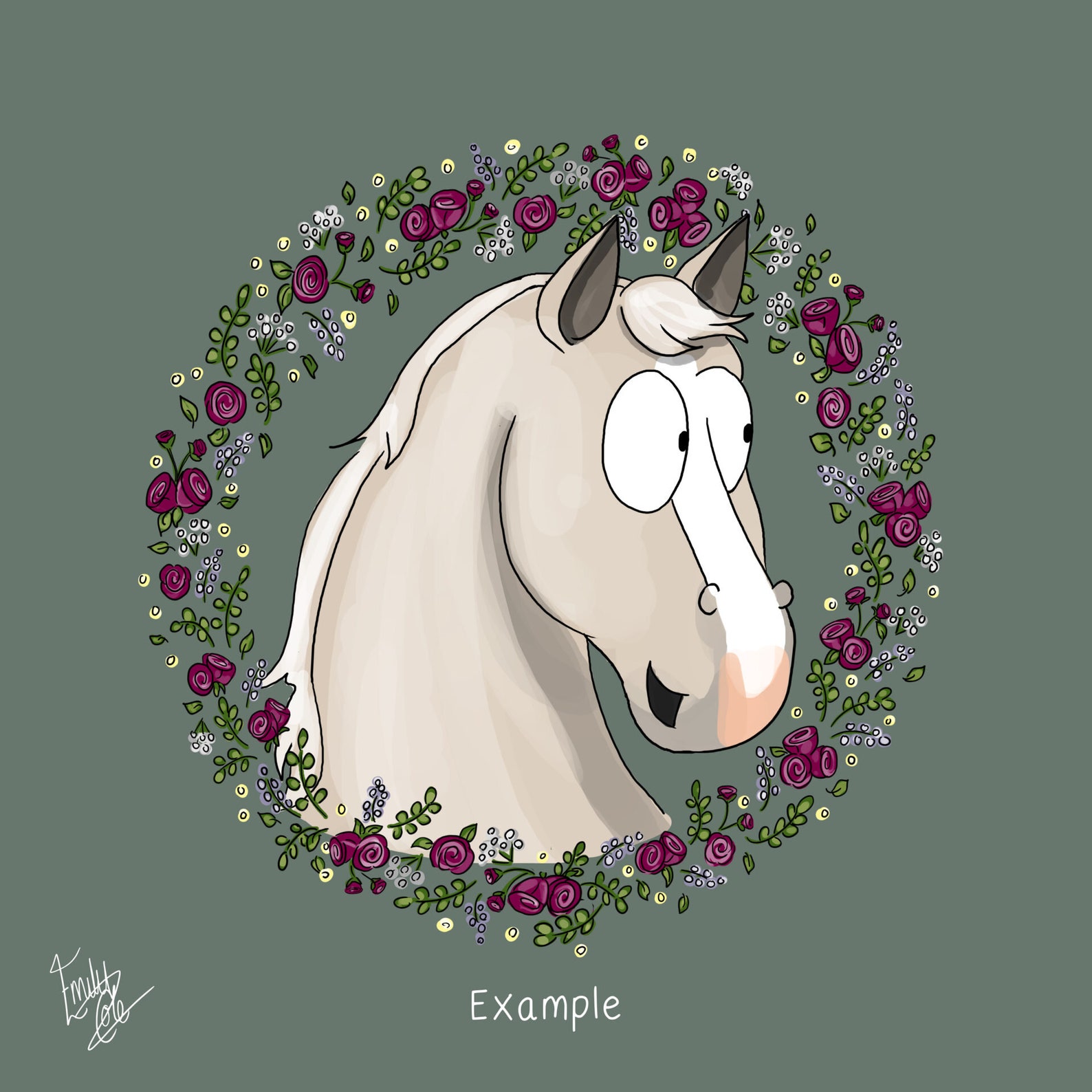 Personalised Horse Illustrations by Emily Cole - Etsy