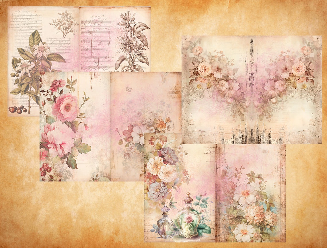 Blank/lined Journal Pages, Junk Journal Basic Papers, Printable Shabby ...