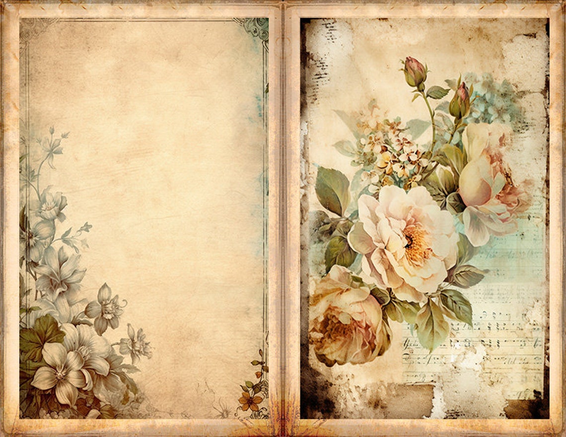 Blank/lined Journal Pages, Junk Journal Basic Papers, Printable Shabby ...