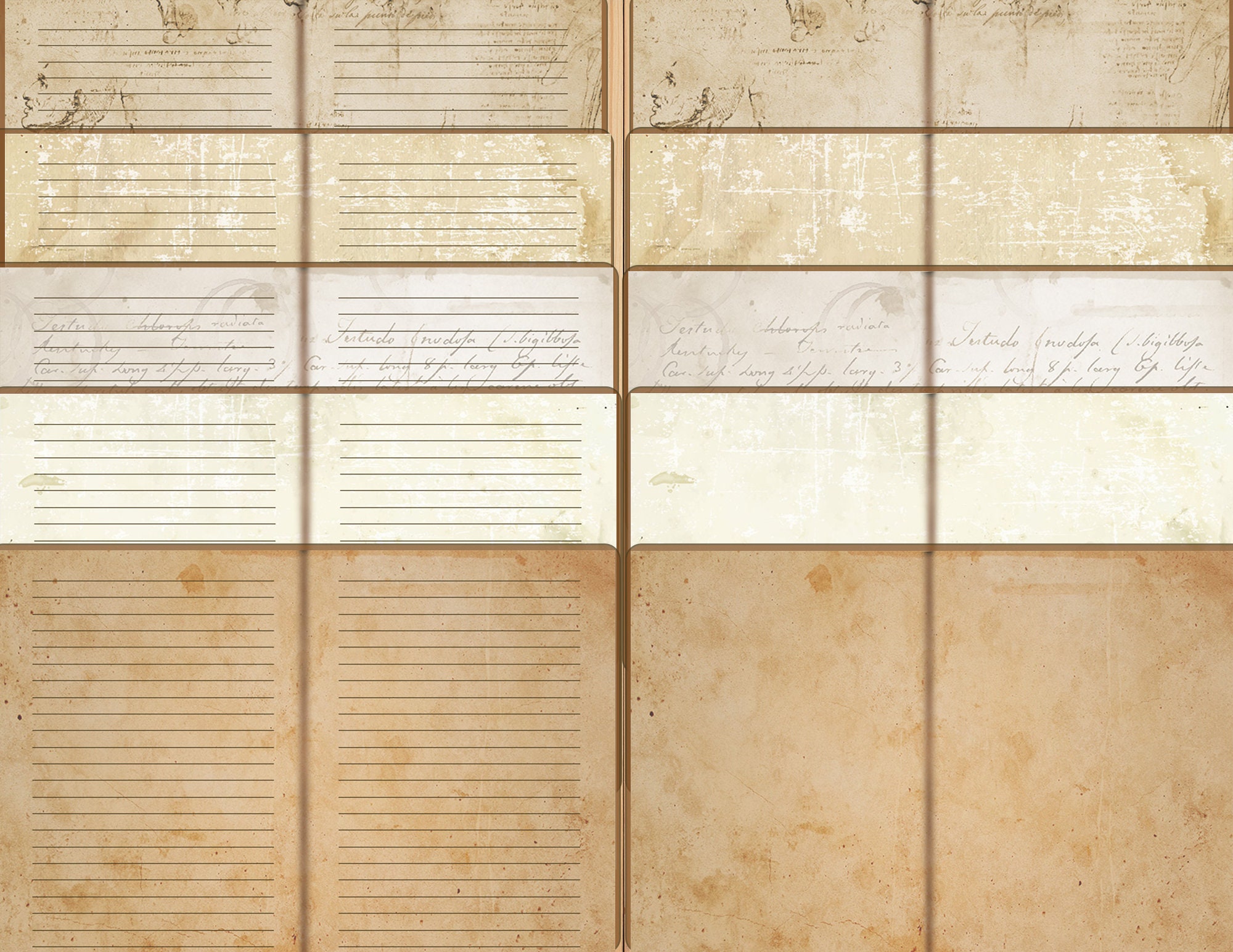 Blank/lined Journal Pages, Junk Journal Basic Papers, Printable Shabby ...