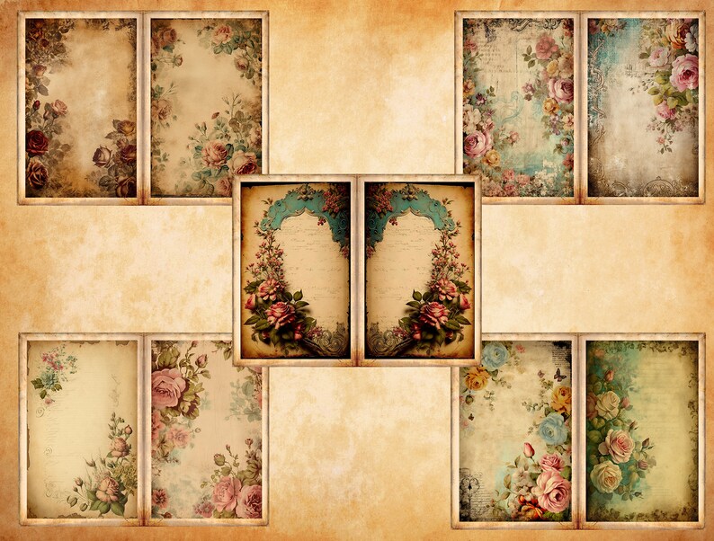 Blank/lined Journal Pages, Junk Journal Basic Papers, Printable Shabby ...