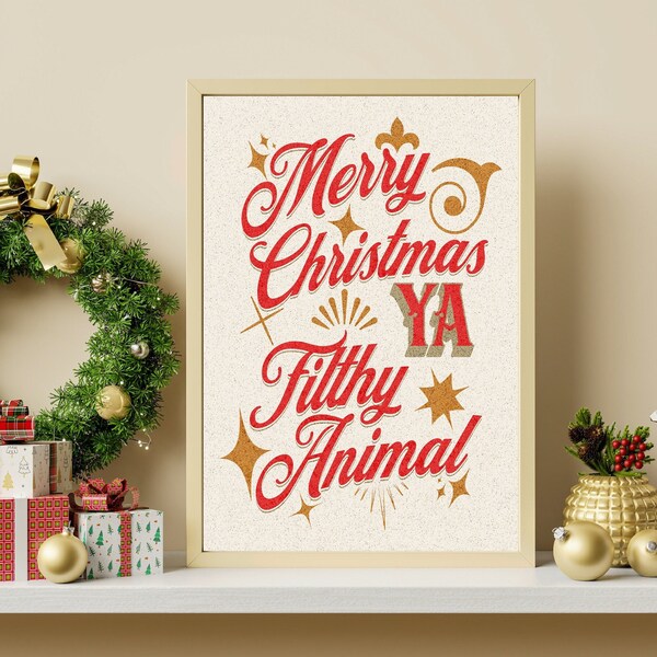 Merry Christmas Ya Filthy Animal - Etsy