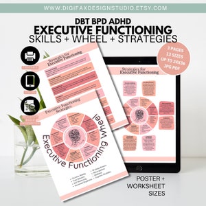 ADHD Executive Functioning Wheel for Occupational Therapy Workbook DBT ...