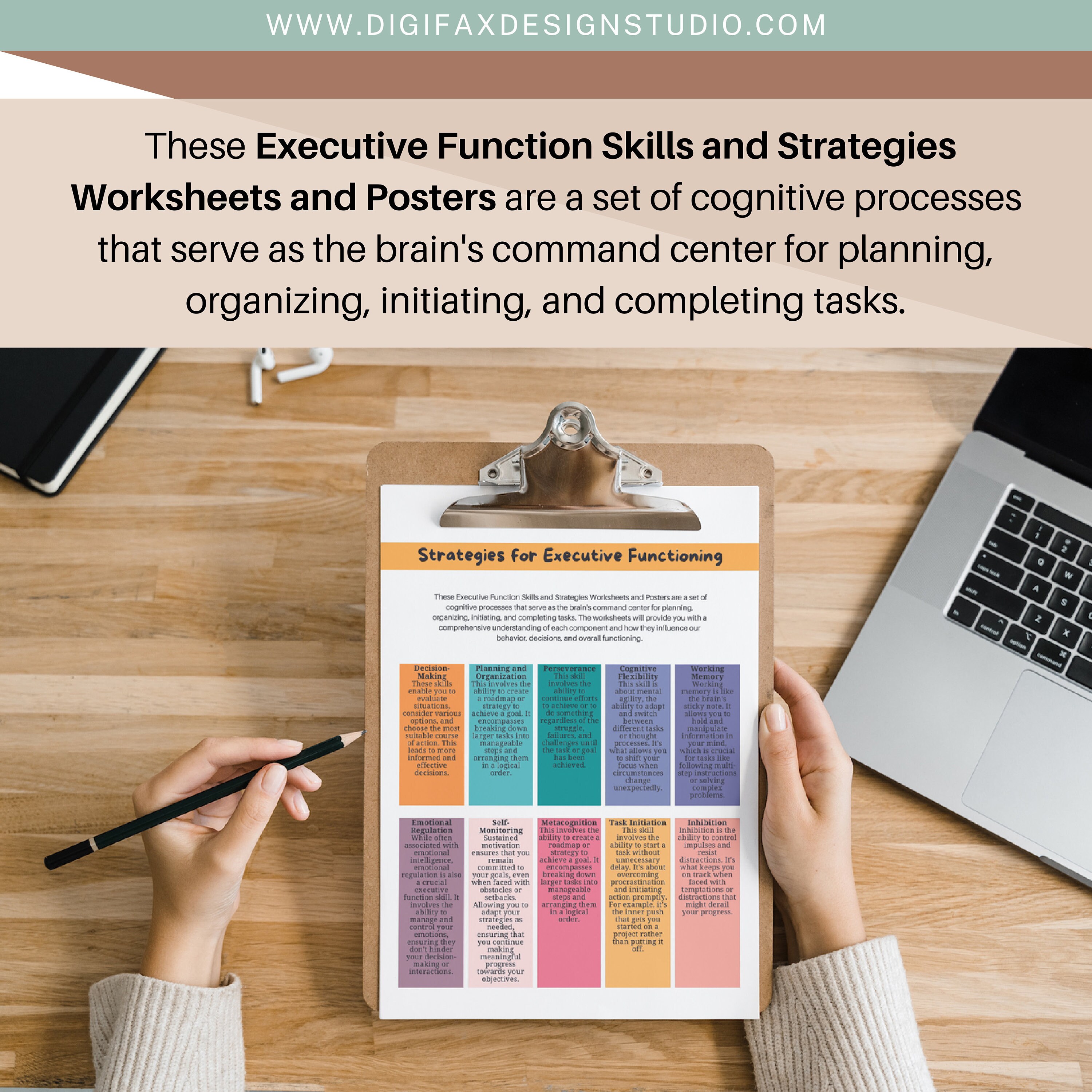 ADHD Therapy Worksheets for Executive Functioning DBT CBT Impulse ...