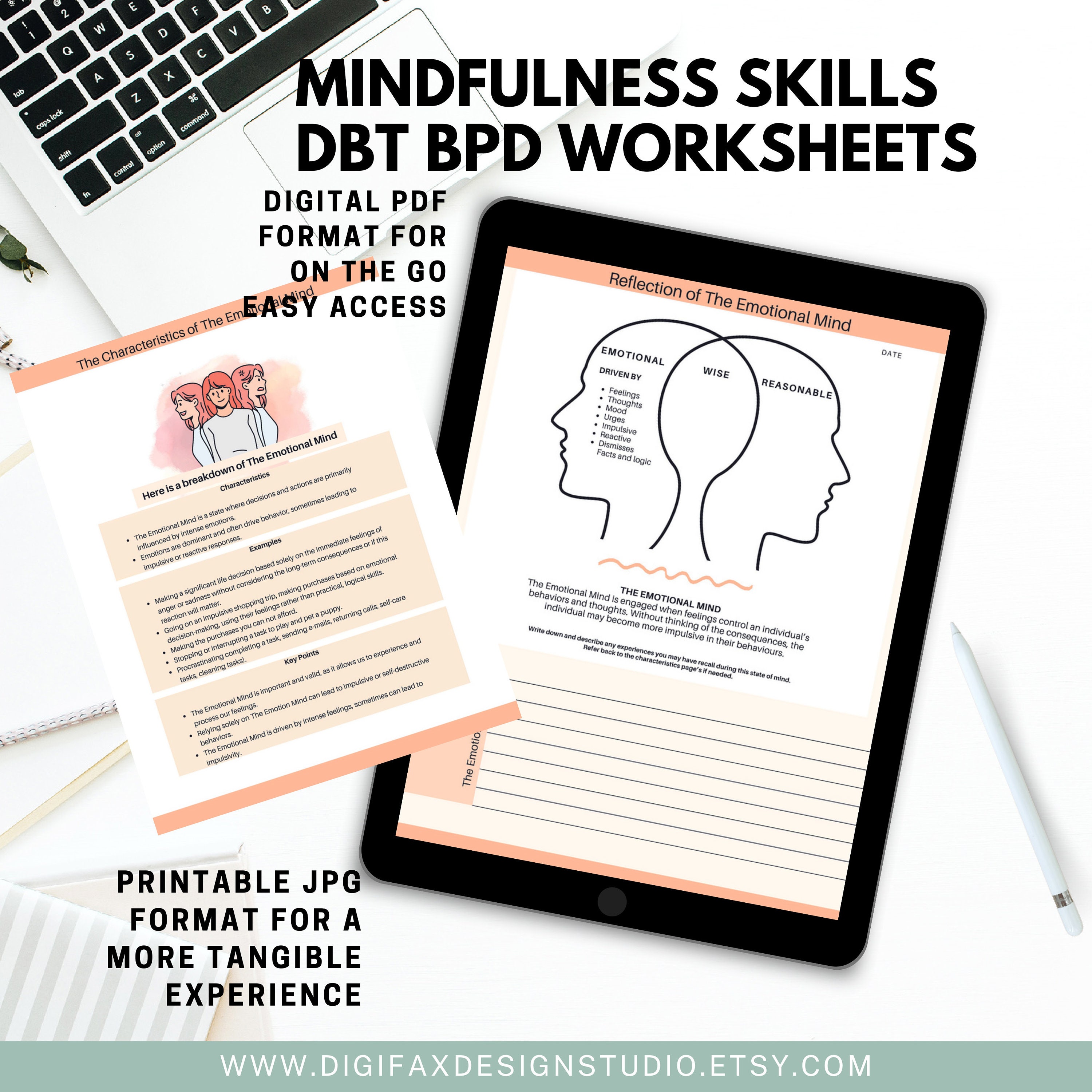 Mindfulness Skills DBT Skills Worksheets DBT Wise Mind Dialectical ...