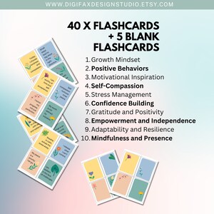 DBT Positive Affirmation Cards Mindfulness Cards Inspirational Flash ...