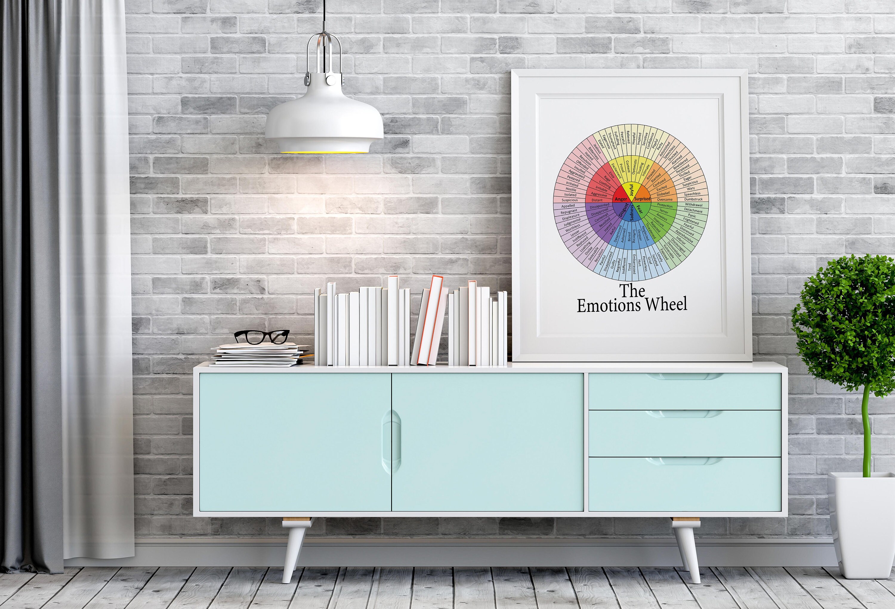 Zones of Regulation Feelings Wheel Therapy Wall Art Mental Health ...