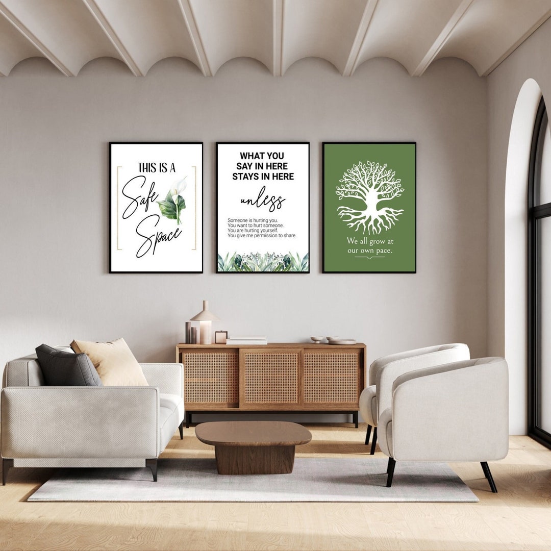 This is a Safe Space Therapy Office Decor for Psychologists Social ...