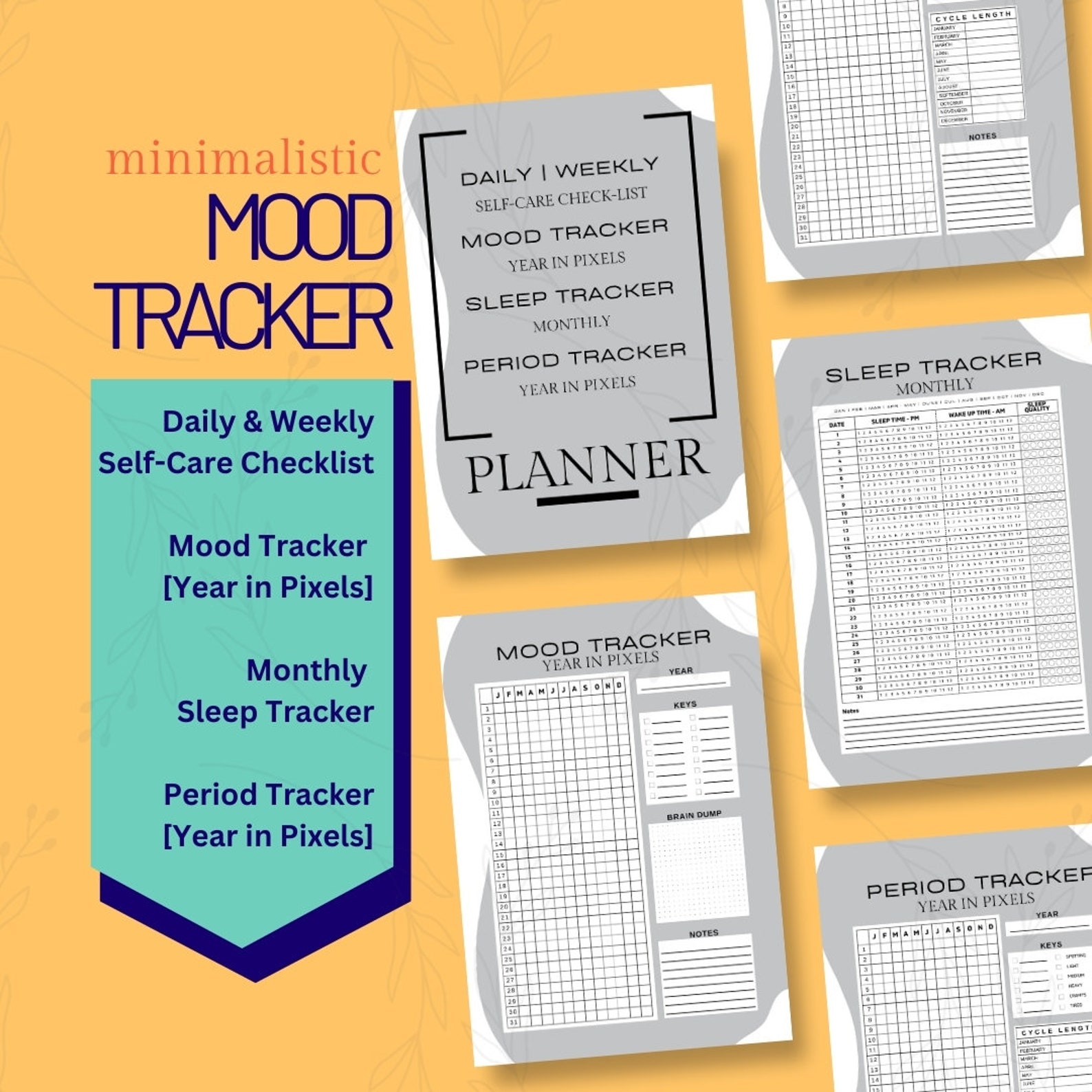 Mood Tracker Printable Mood Tracker Journal Period Tracker - Etsy