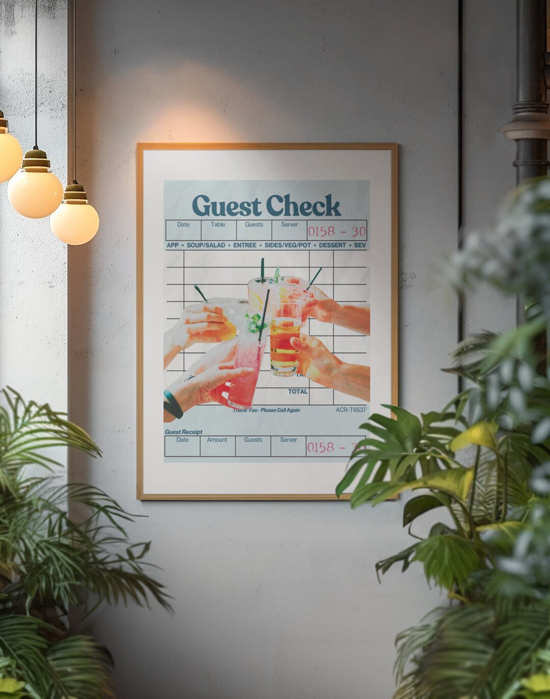 Girly Wall Art - Guest Check Wall Art, Cheers Print and Cocktail Poster ...