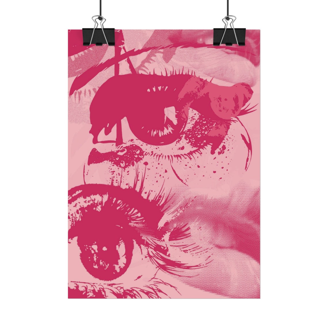 Preppy Pink Lips Wall Print Poster Lip Gloss Art for Living Room Decor ...