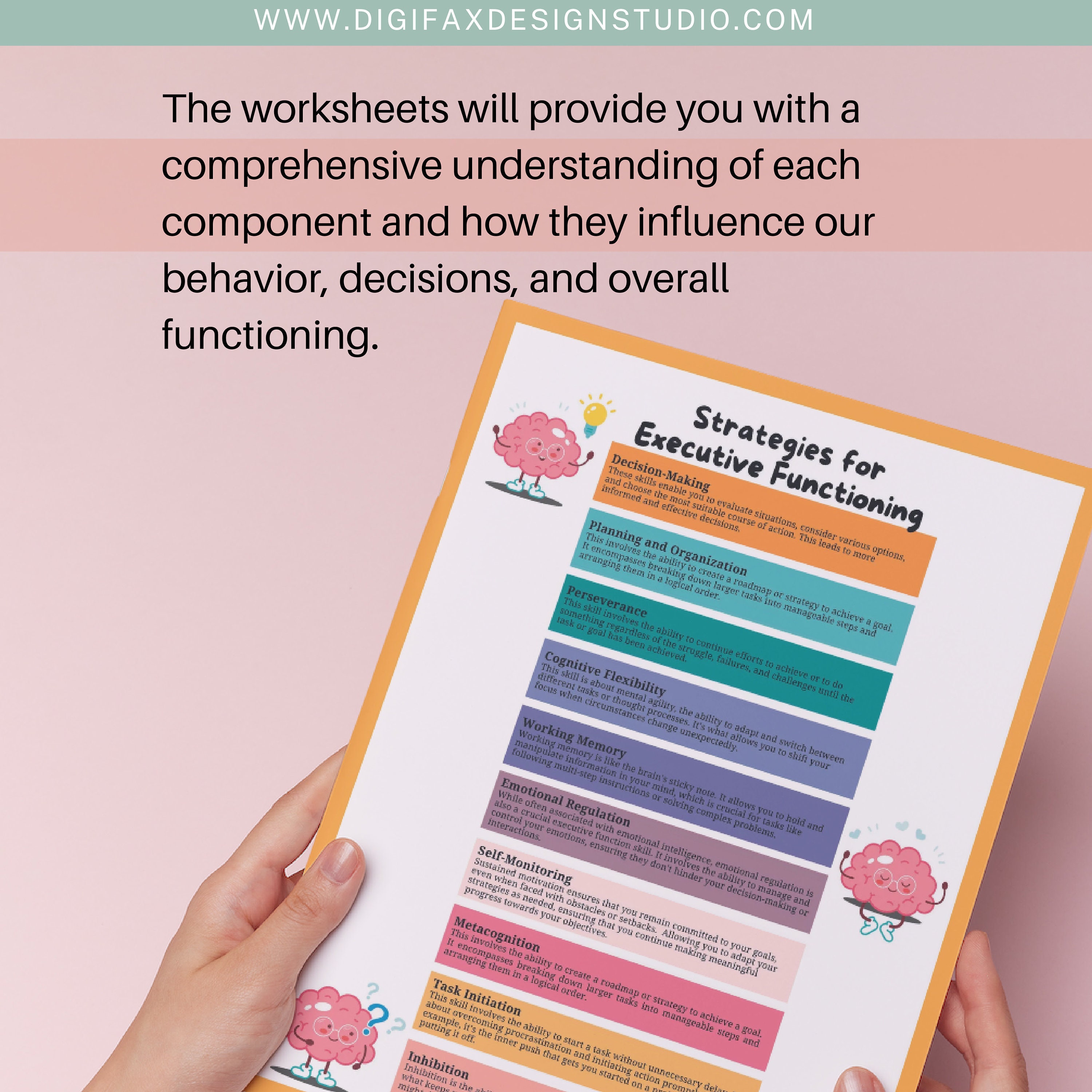 ADHD Therapy Worksheets for Executive Functioning DBT CBT Impulse ...