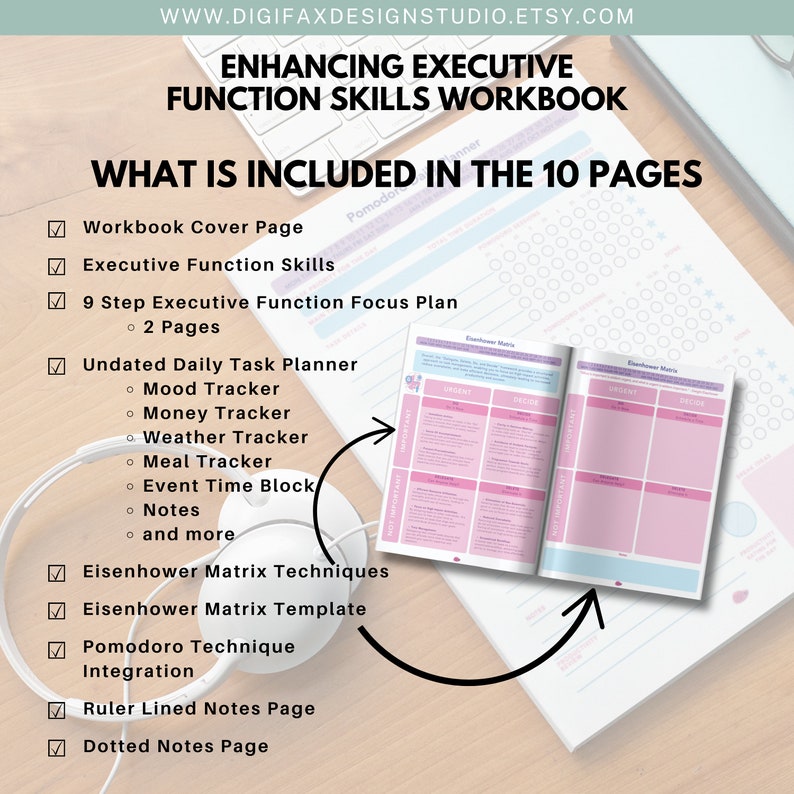 ADHD Executive Functions Skills Workbook Decision Making Worksheets DBT ...