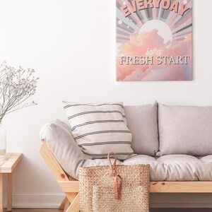 Pink Motivational Poster, Everyday is a Fresh Start, Retro Aesthetics ...