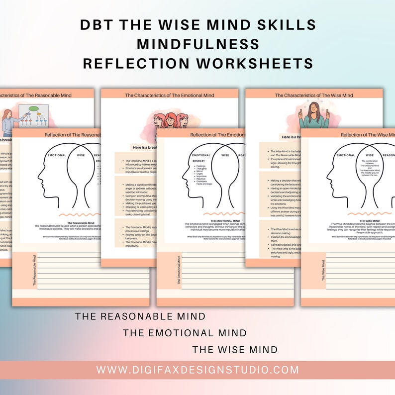 Mindfulness Skills DBT Skills Worksheets DBT Wise Mind Dialectical ...