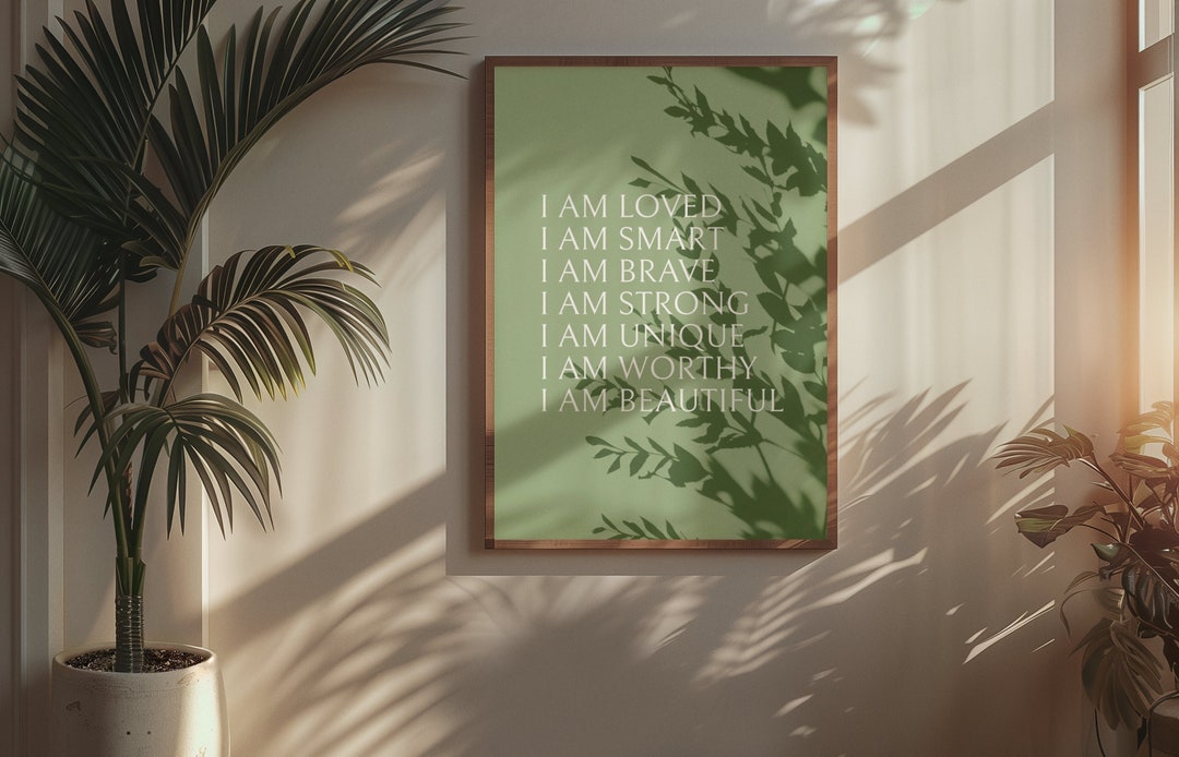 I Am Worthy Sign Therapy Office Decor Psychologist Social Workers ...