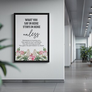 Therapy Office Decor & Social Worker Gift Office Wall Art Door Sign ...