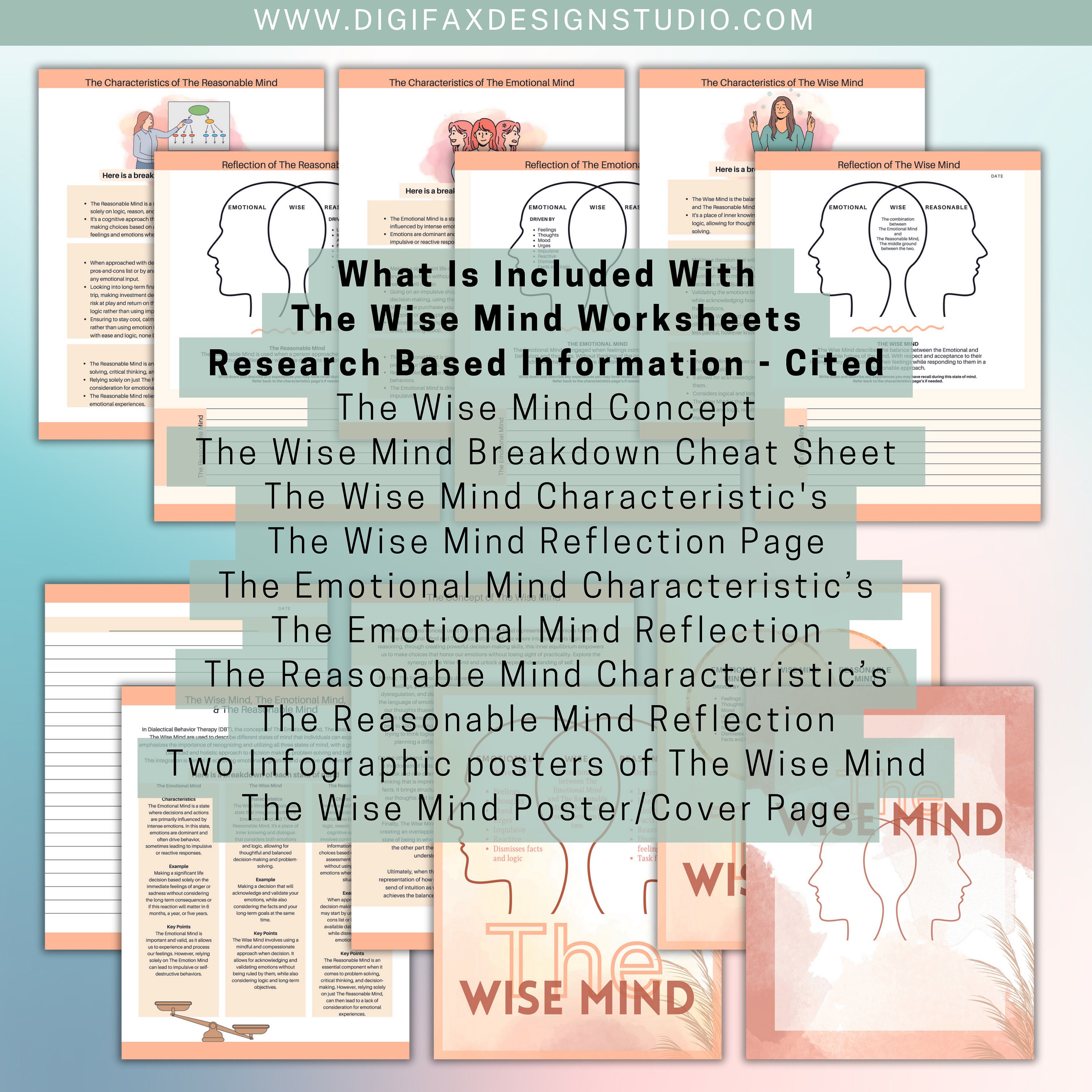 Mindfulness Skills DBT Skills Worksheets DBT Wise Mind Dialectical ...