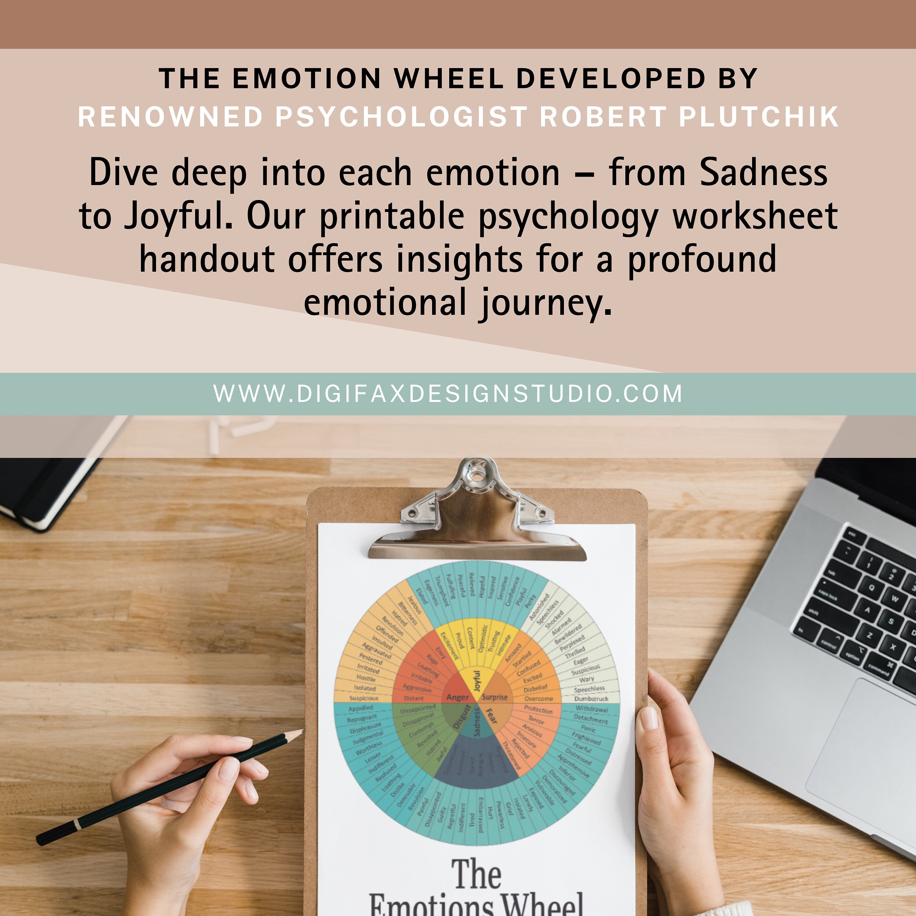 Emotions Wheel Printable Digital Download Therapy Office Decor CBT DBT ...