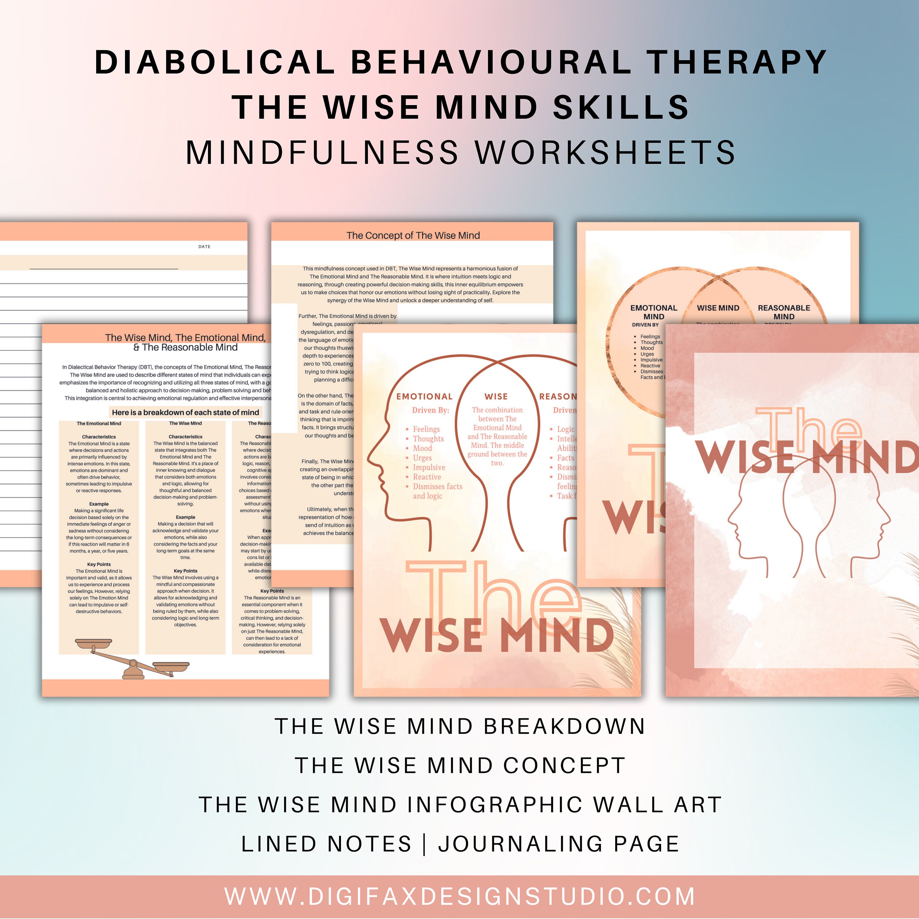 Mindfulness Skills DBT Skills Worksheets DBT Wise Mind Dialectical ...