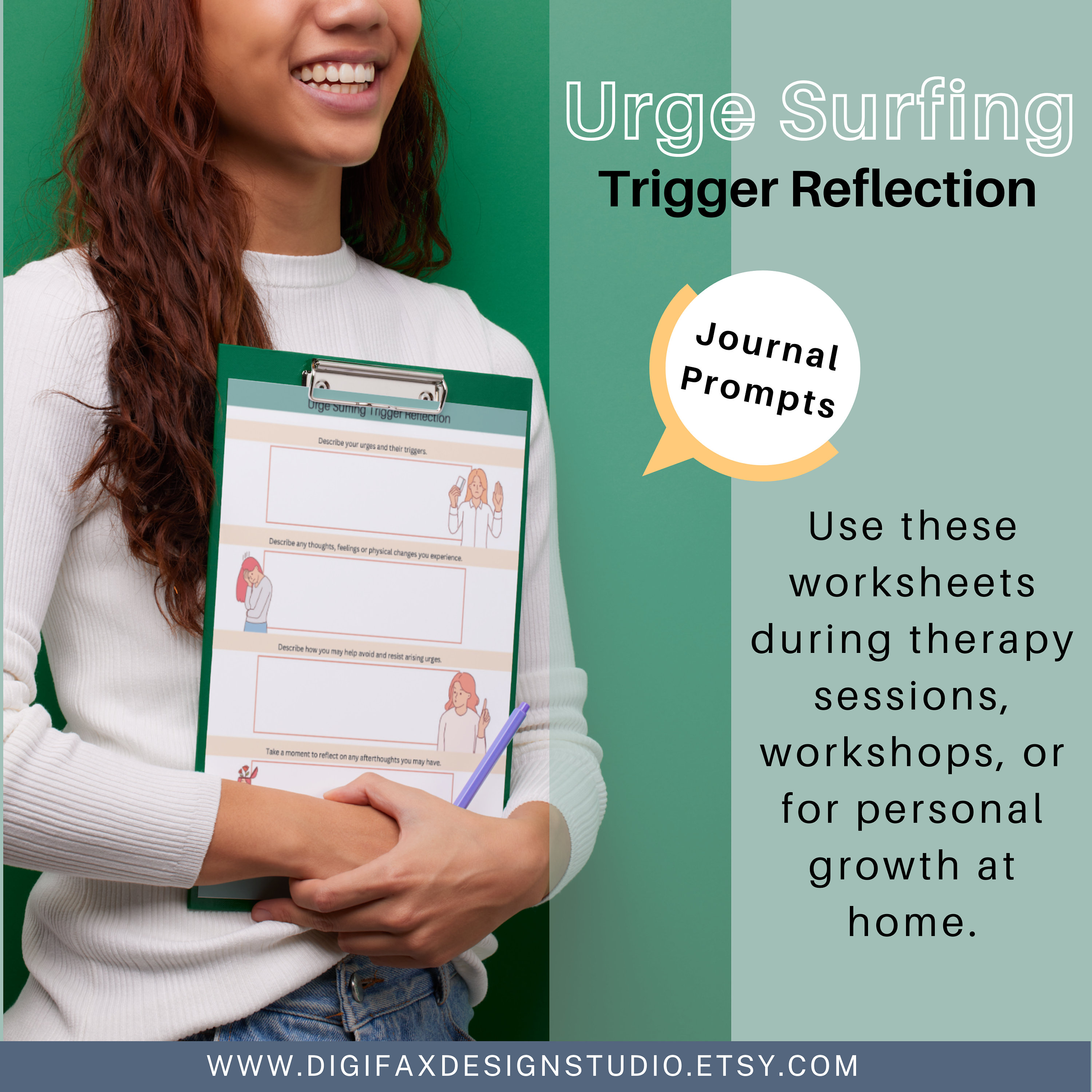 Urge Surfing Addiction Recovery Worksheets DBT Emotions Workbook for ...