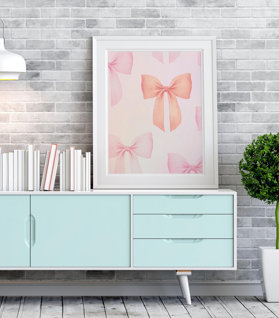 Coquette Pink Bows Digital Wall Art Coquette Bows Poster Trendy Preppy ...