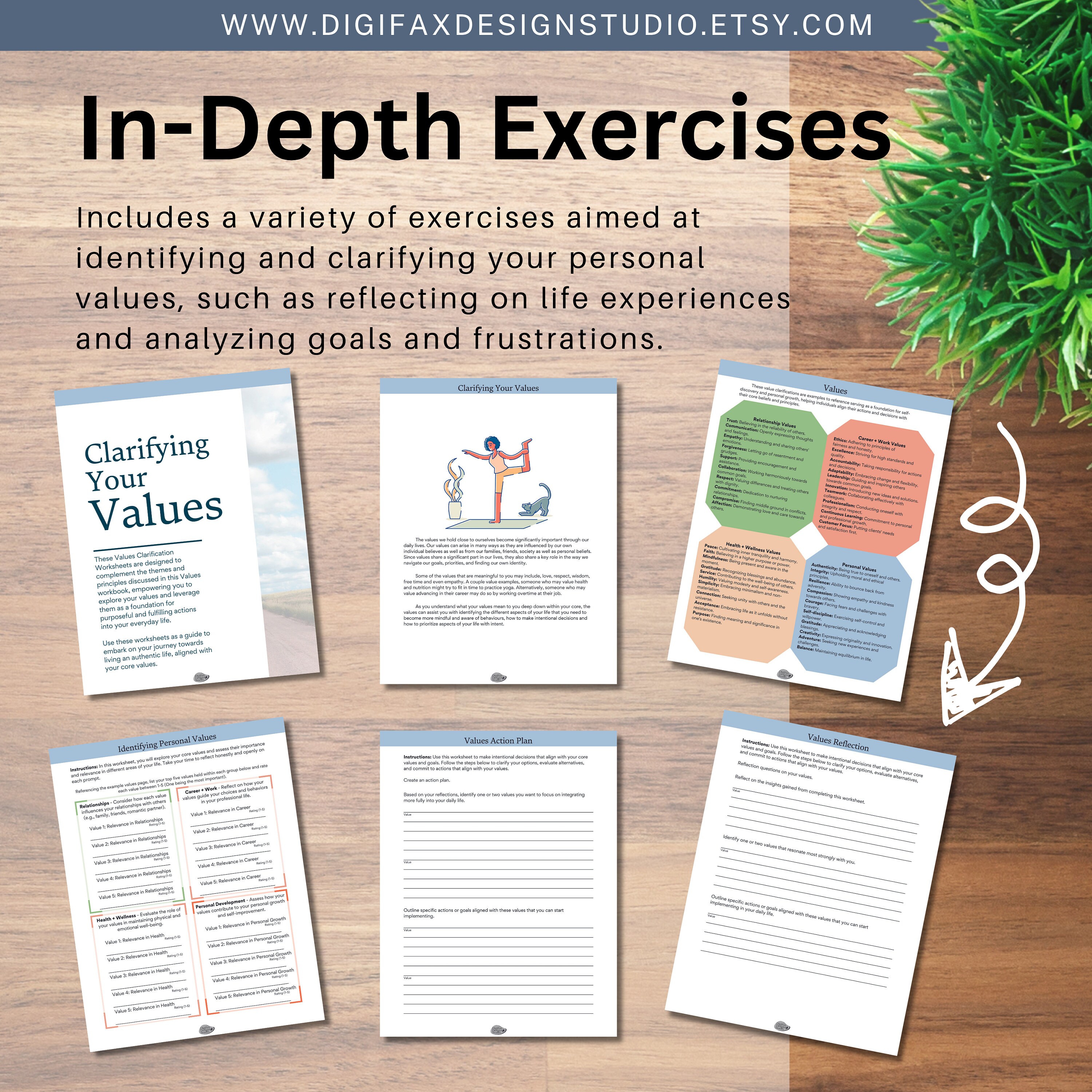 Cognitive Distortions CBT Workbook Core Values Worksheets Psychotherapy ...