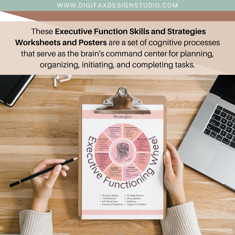 ADHD Executive Functioning Wheel for Occupational Therapy Workbook DBT ...