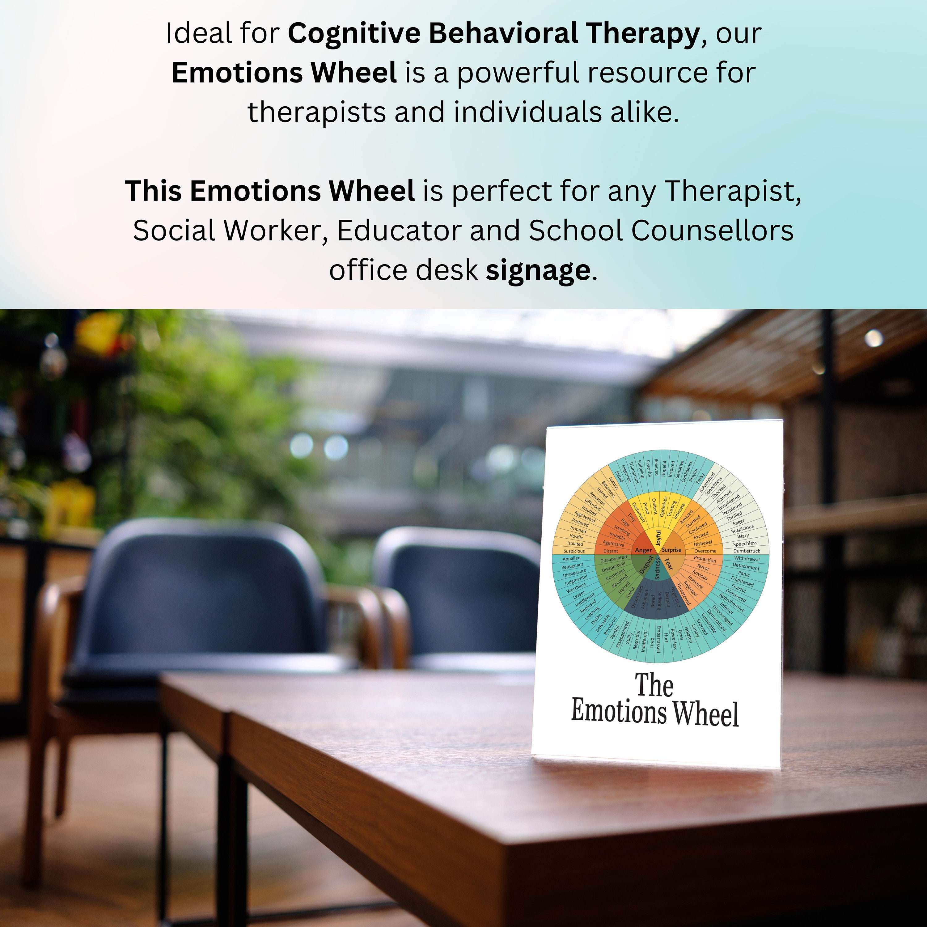Emotions Wheel Printable Digital Download Therapy Office Decor CBT DBT ...