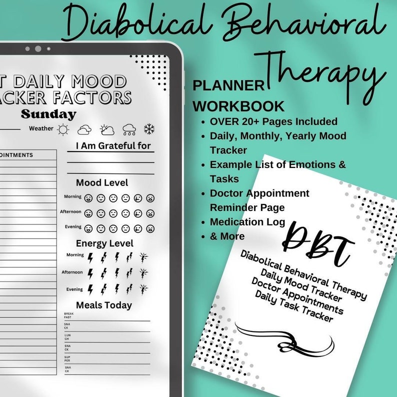 DBT Workbook Sheets, Emotions TRACKER, Daily Mood Journal, Social ...