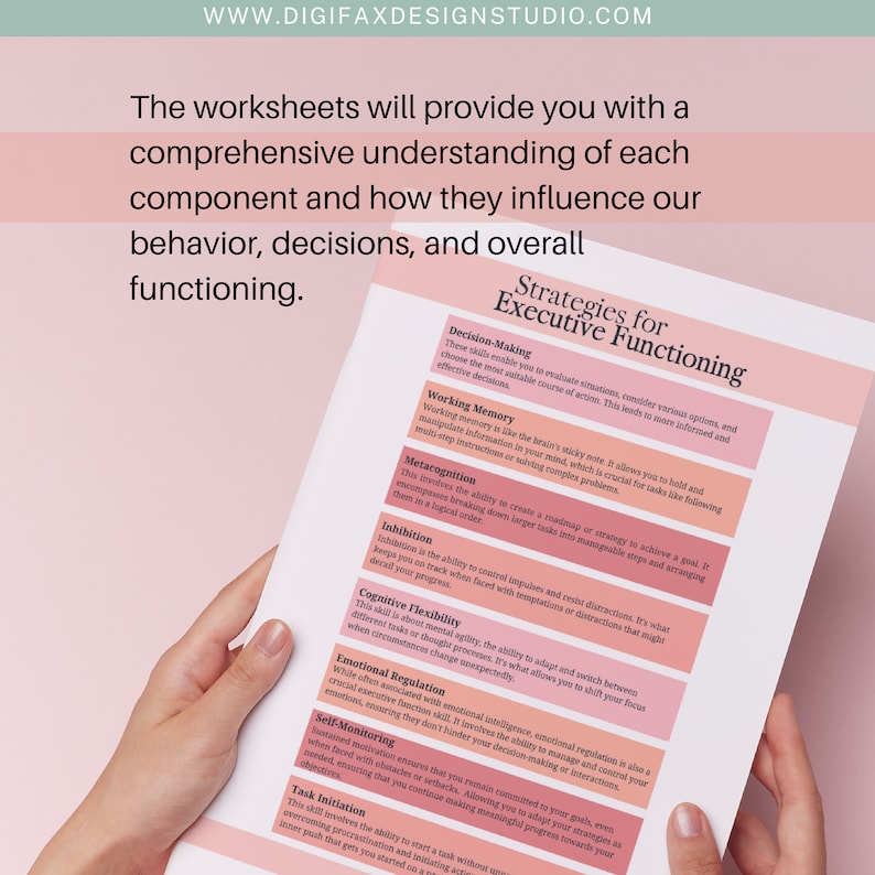 ADHD Executive Functioning Wheel for Occupational Therapy Workbook DBT ...