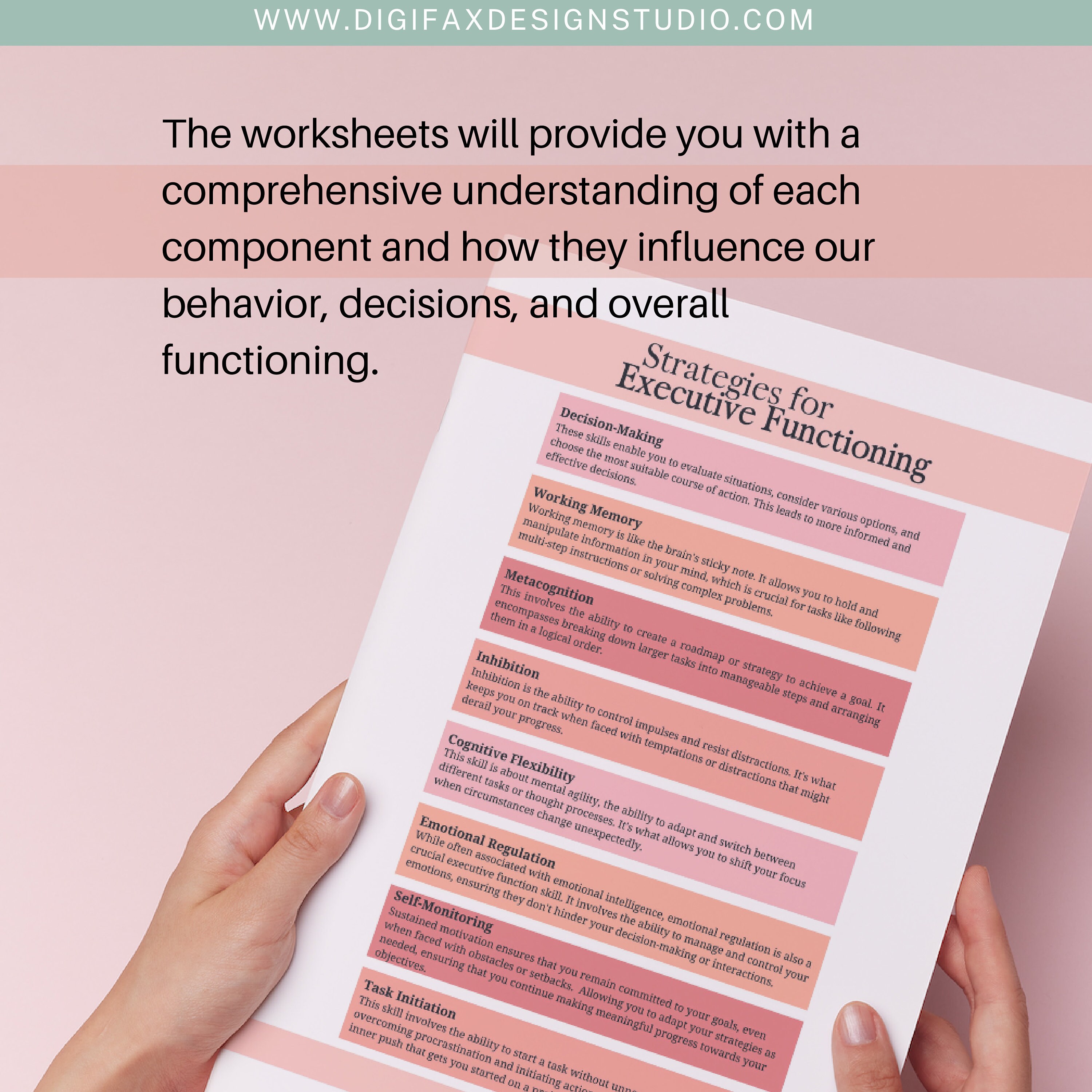 ADHD Executive Functioning Wheel for Occupational Therapy Workbook DBT ...