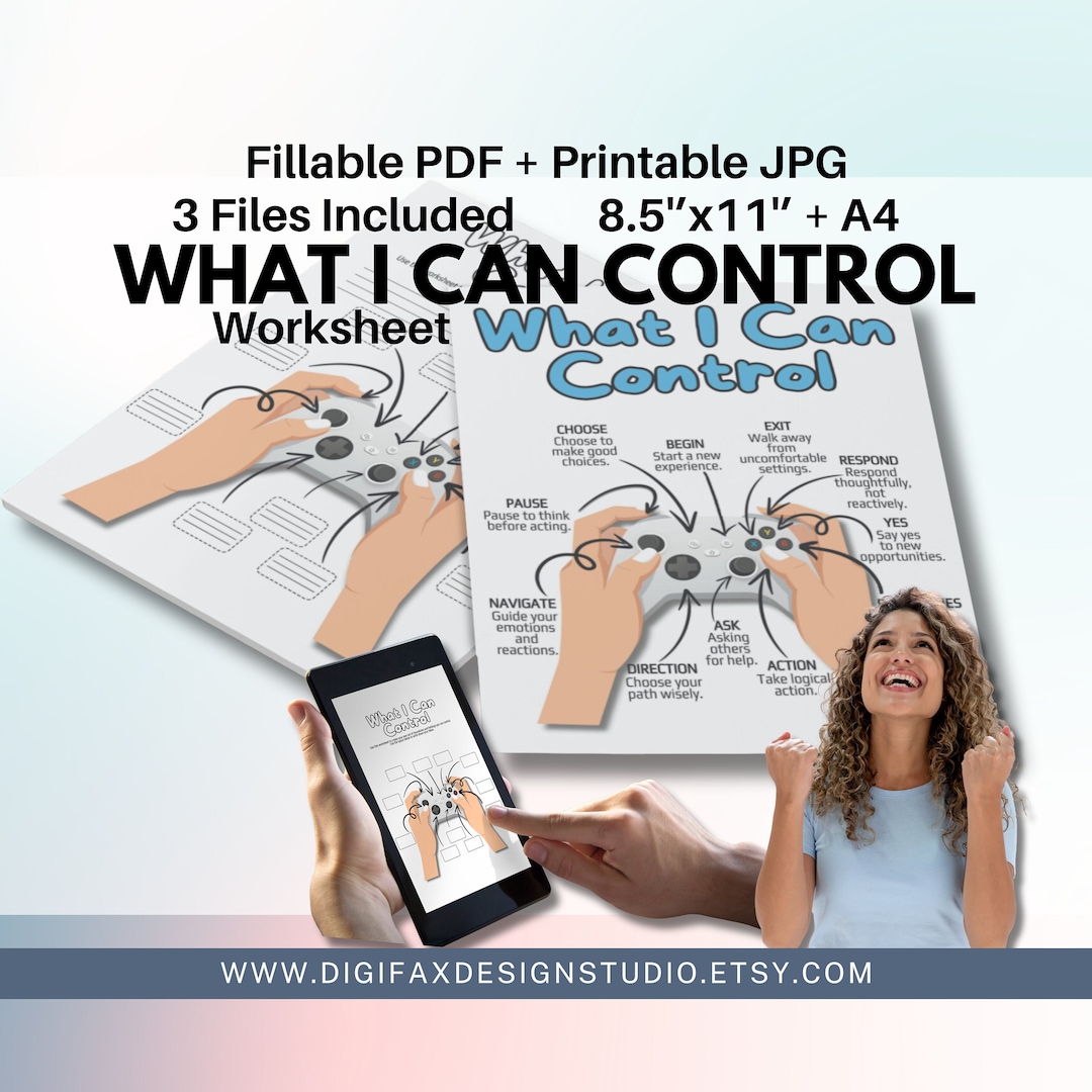 What You Can Control Sign Fillable Pdf Printable Worksheet ADHD DBT CBT ...