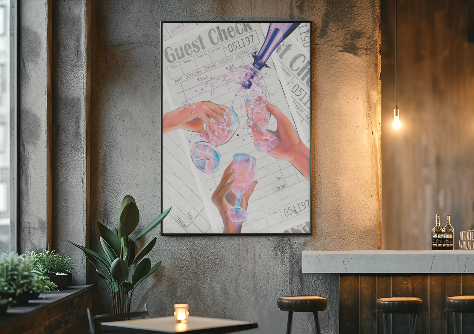 Guest Check Wall Art Aesthetic Posters Cheers Print Cocktail Poster ...
