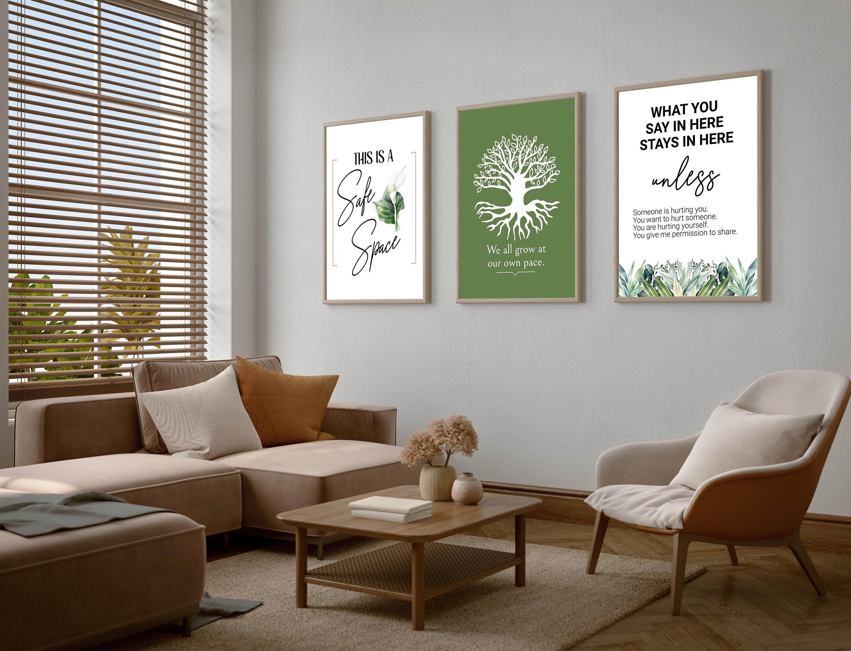 This is a Safe Space Therapy Office Decor for Psychologists Social ...