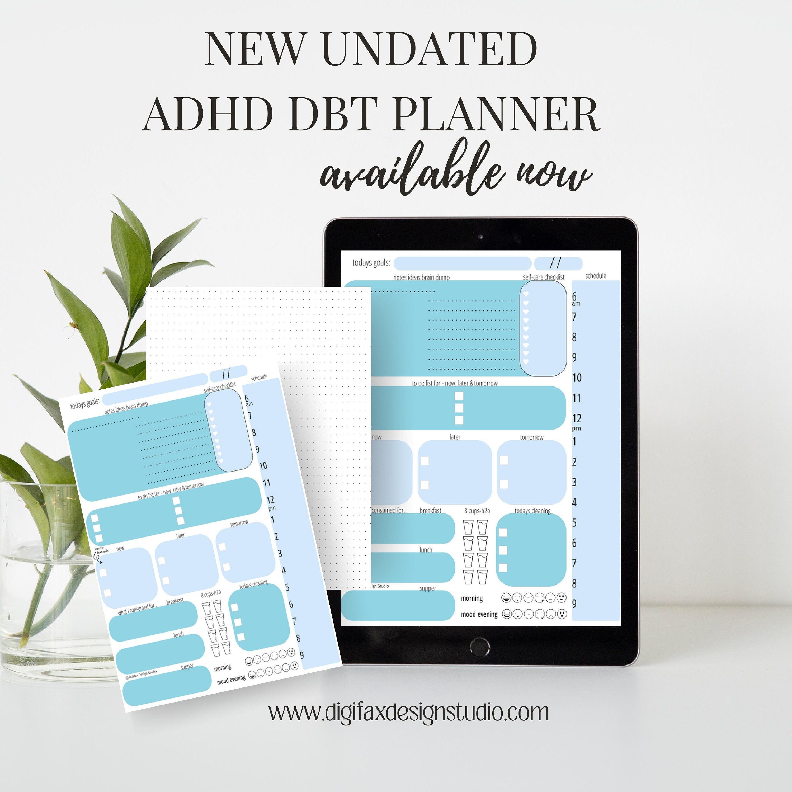 DBT ADHD Daily Planner Undated Student Daily Planner - Etsy