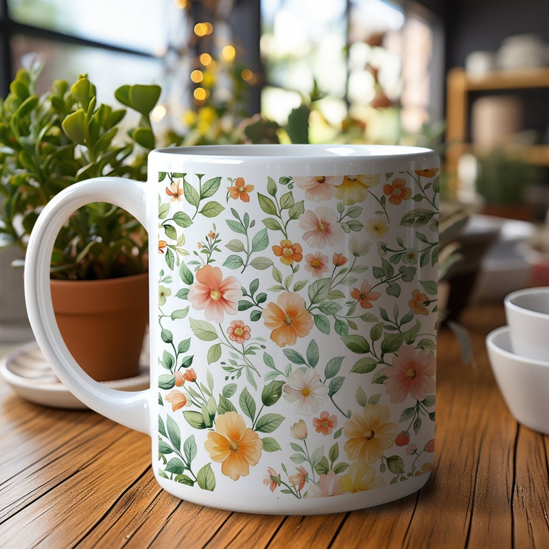 Floral Mug - Etsy