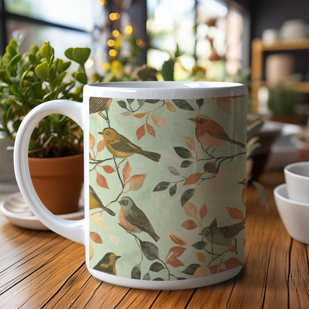 Fall Birds 20oz Ceramic Jumbo Coffee Mug, Fall Mug, Coffee Lover Gift ...
