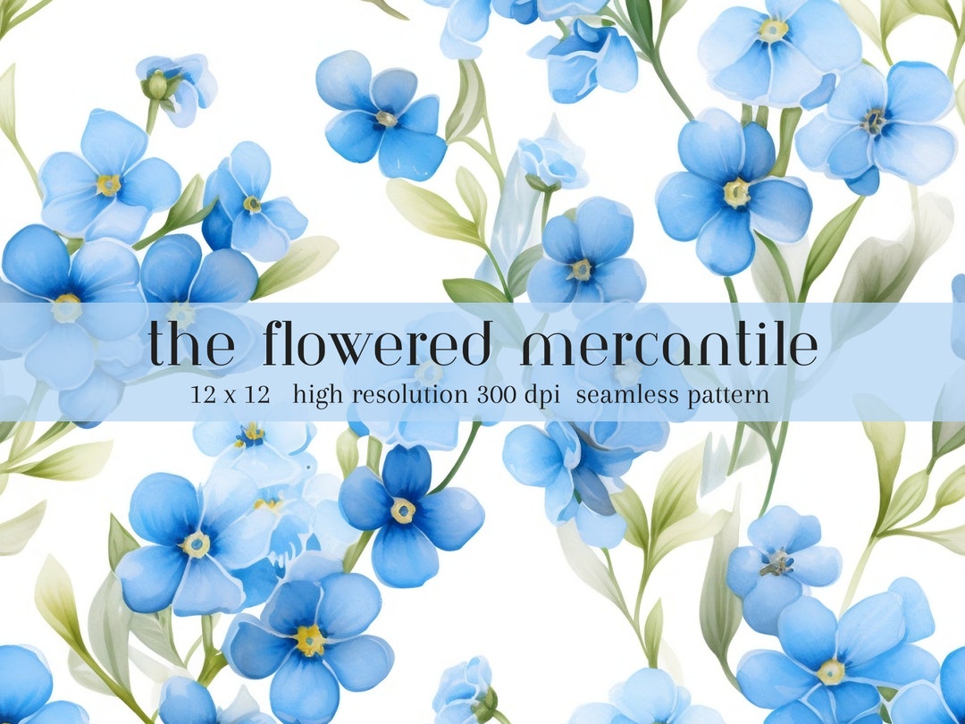 Floral Seamless Pattern, Forget-me-not Pattern, Floral Decor, Spring ...