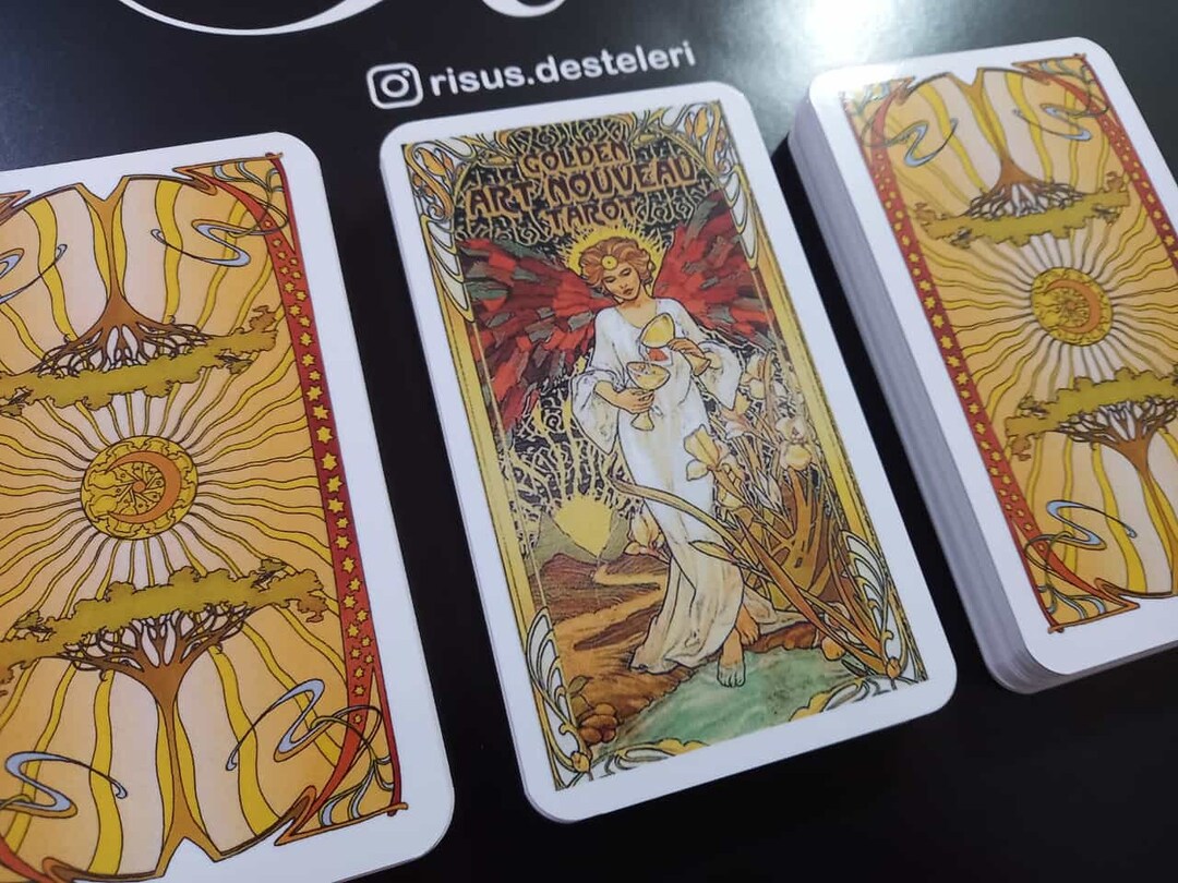 Golden Art Nouveau Tarot Deck Etsy