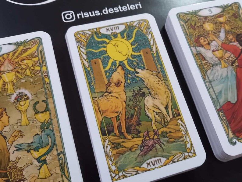 Golden Art Nouveau Tarot Deck Etsy