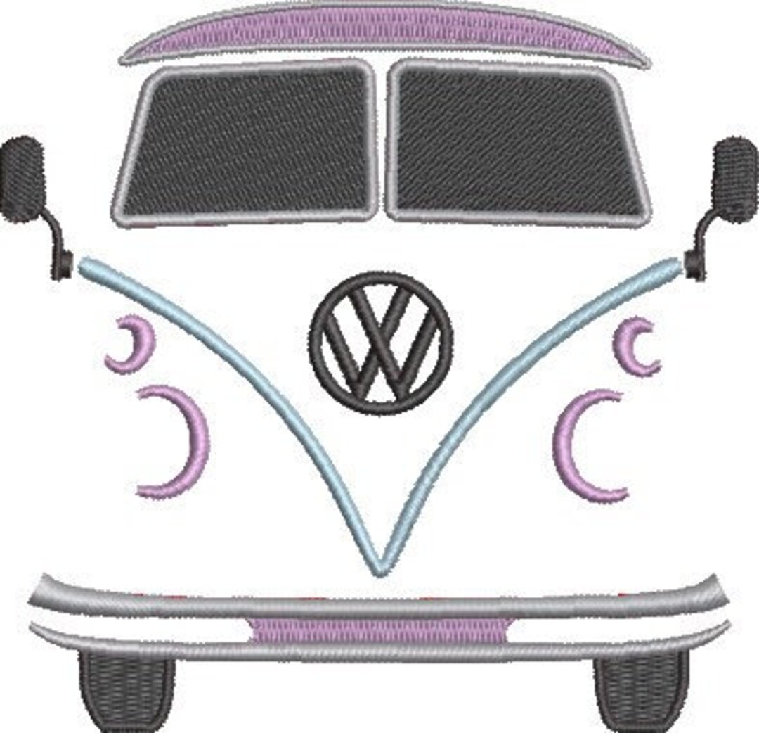 VW Camper Front Embroidery Files 2 Sizes Bmp,dst,exp,hus,jef,pcs,pec ...